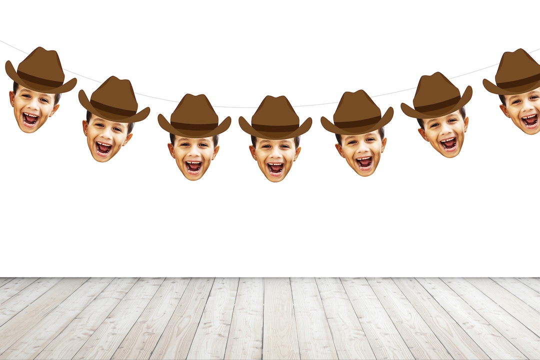 Cowboy Banner Customized With Picture | Pre-strung Rodeo Garland | Face ...