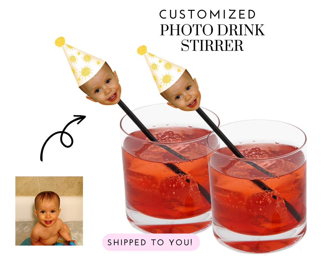 Sunshine Drink Stirrers With Face and Party Hat, You Are My Sunshine ...