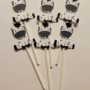Baby Zebra Cupcake Toppers 12 Count for Baby Shower, Birthday Party ...