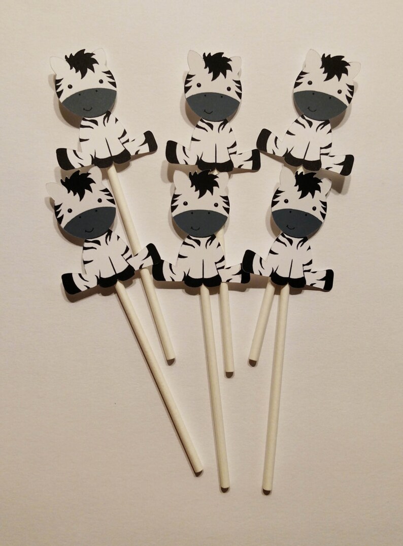 Baby Zebra Cupcake Toppers 12 Count for Baby Shower - Etsy