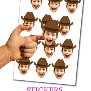 Cowboy Stickers Customized With Photo | Custom Sticker | Party Favor ...