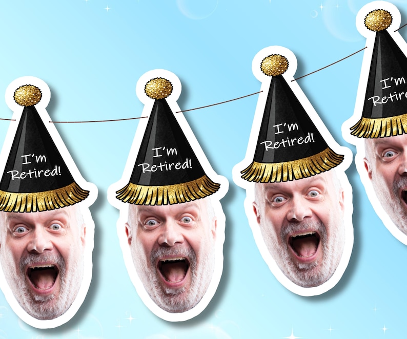 Retirement Party Decorations | Funny Retirement Face Cupcake Toppers ...