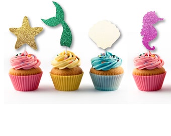 Mermaid Cupcake Toppers Custom With Face for Birthday Party - Etsy