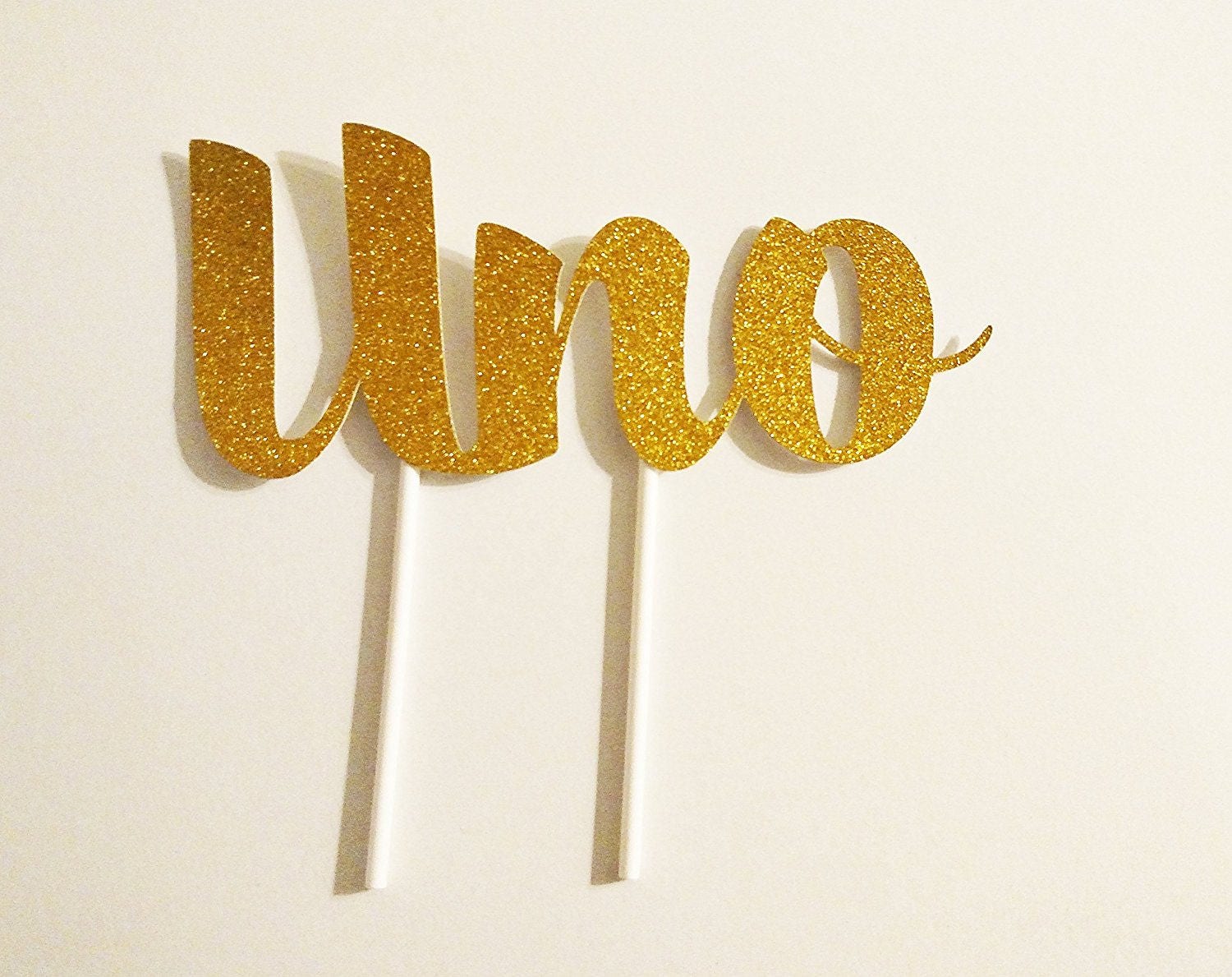 Uno Gold Glitter Cake Topper for First Birthday Cake Smash | Etsy