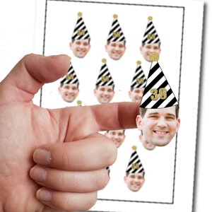 30th Birthday Custom Face Stickers (12 Count) - Party Favors, Thirtieth ...