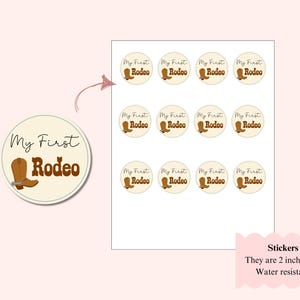 My First Rodeo Cupcake Toppers | 1st Rodeo Stickers | Straw Flags for ...