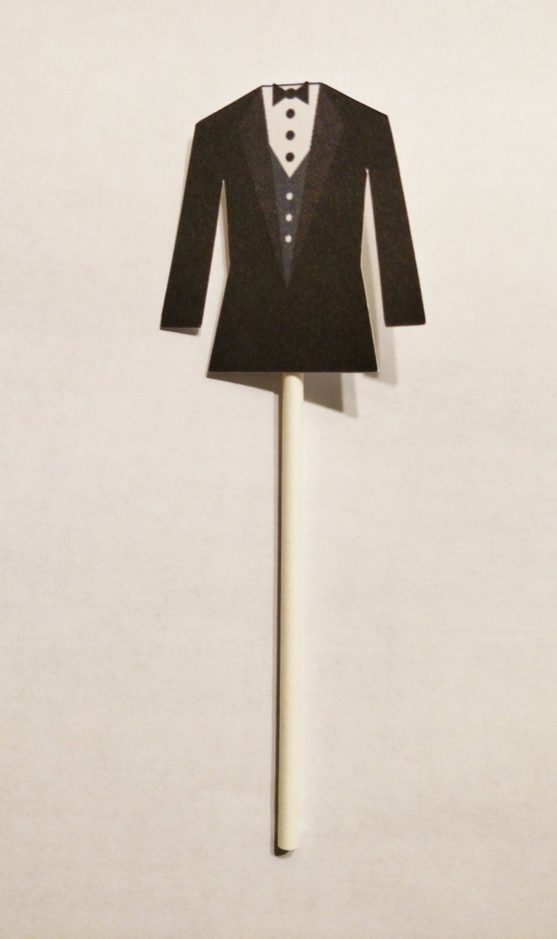 Wedding Tuxedo Cupcake Toppers groom 12 Count - Etsy