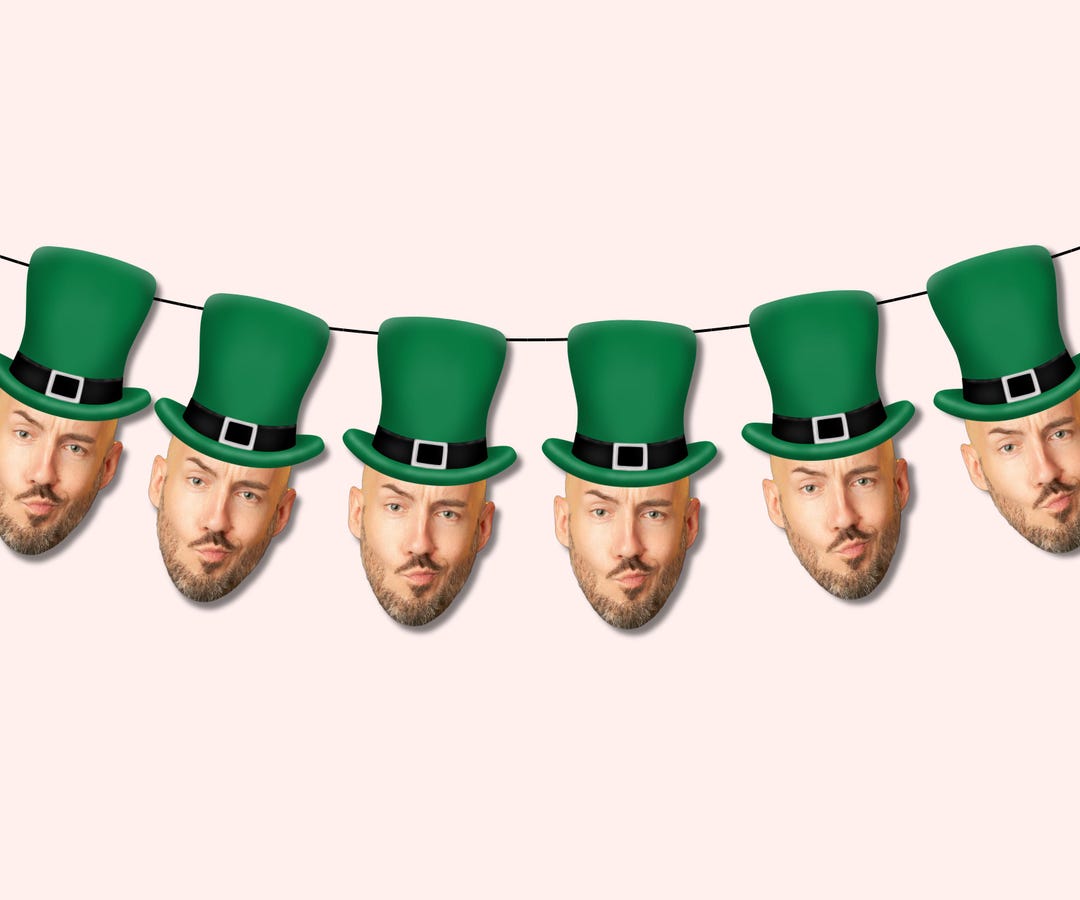 St. Pattys Day Banner | Face Garland With Leprechaun Hat | Shamrock ...
