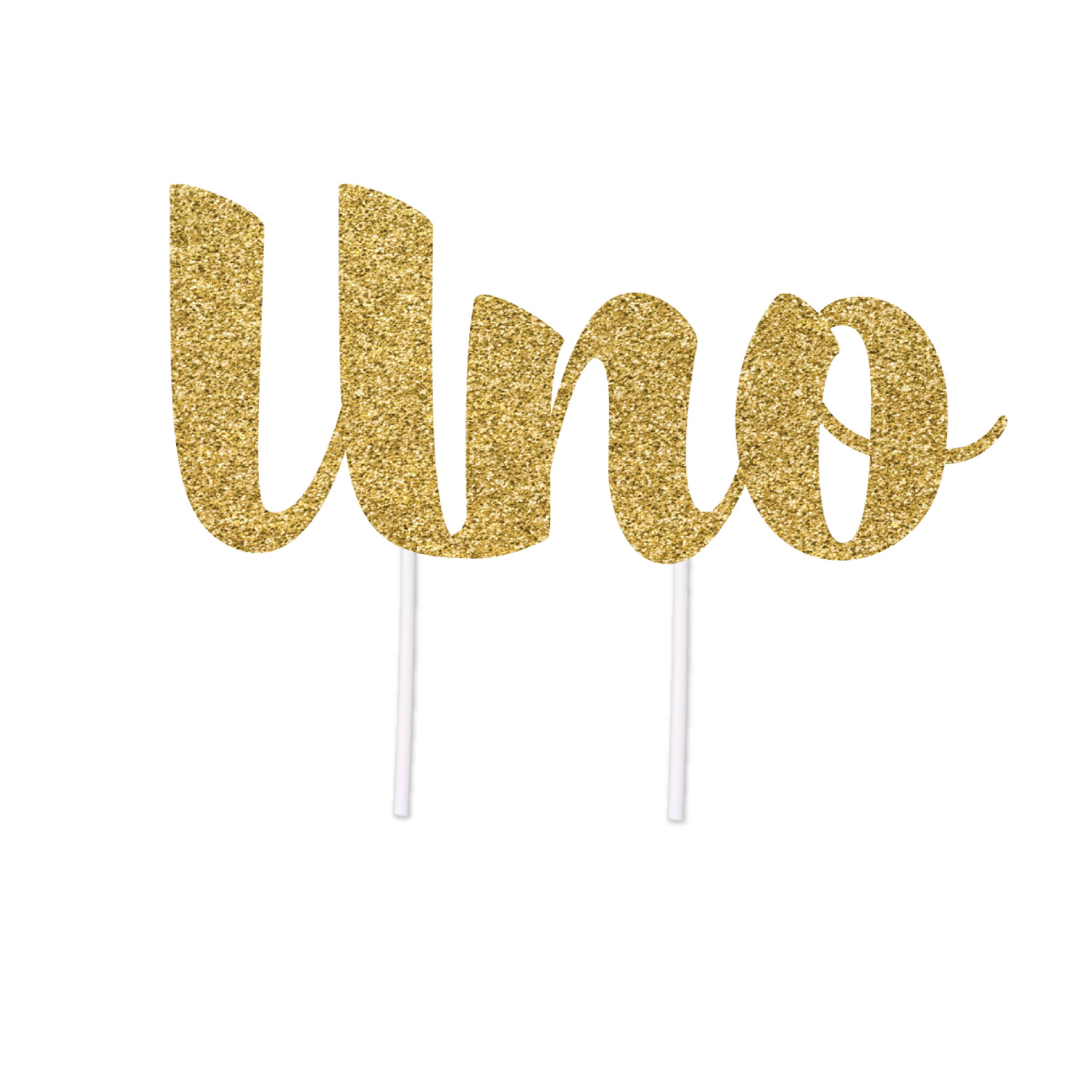 Uno Gold Glitter Cake Topper for First Birthday Cake Smash | Etsy