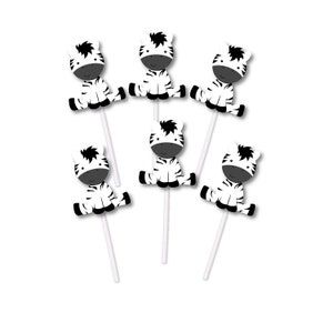 Baby Zebra Cupcake Toppers 12 Count for Baby Shower, Birthday Party ...