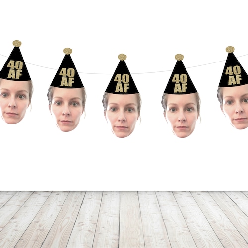 40 AF Birthday Face Banner Pre-strung 40th Garland Party - Etsy