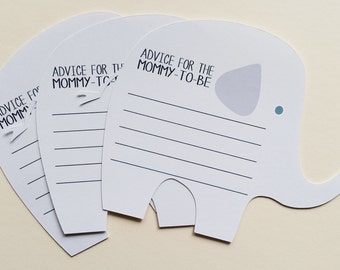 Elephant Advice Cards for Baby Boy Shower 12ct | Etsy