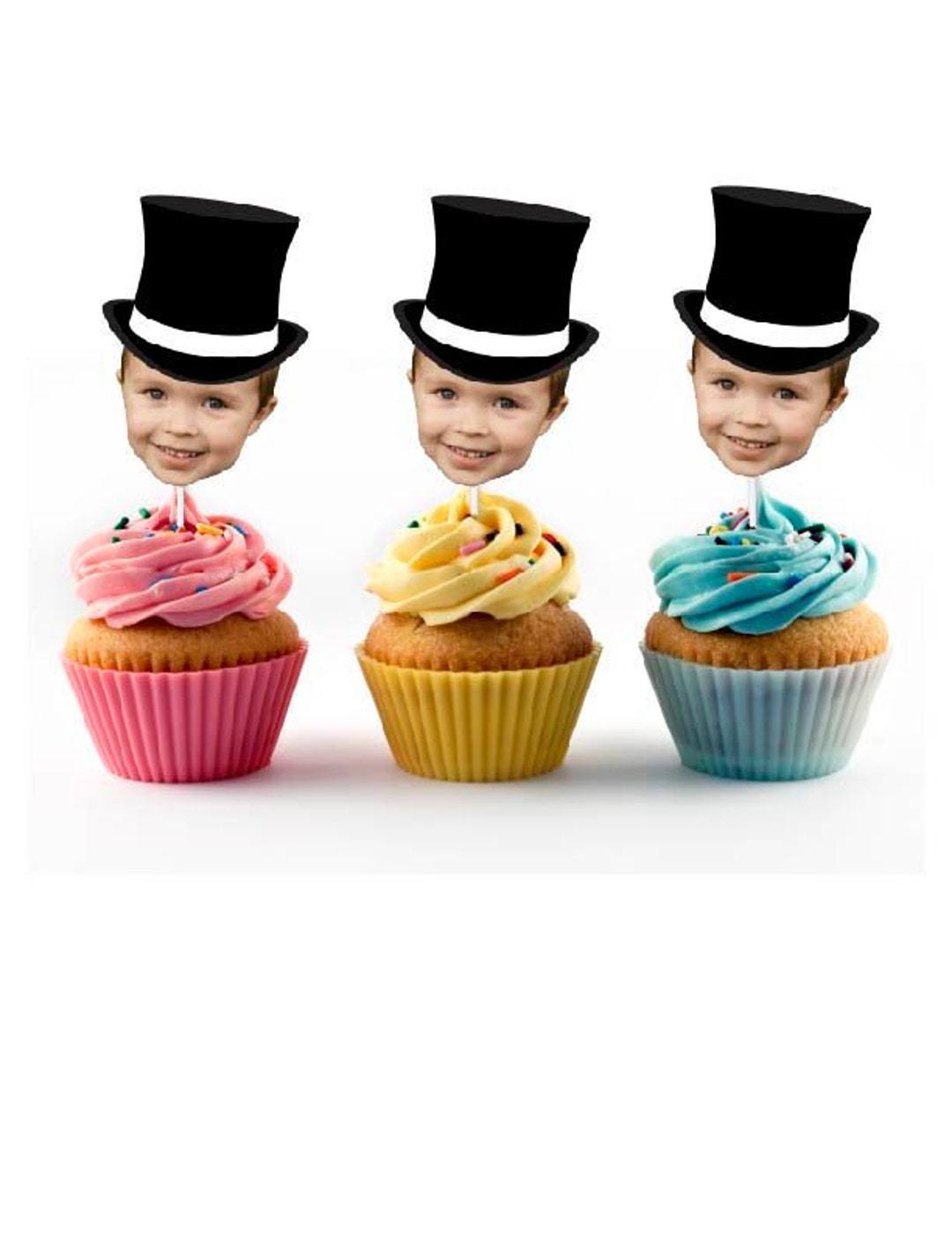 Magician Cupcake Toppers With Hat and Face (12 Count) for Magic ...