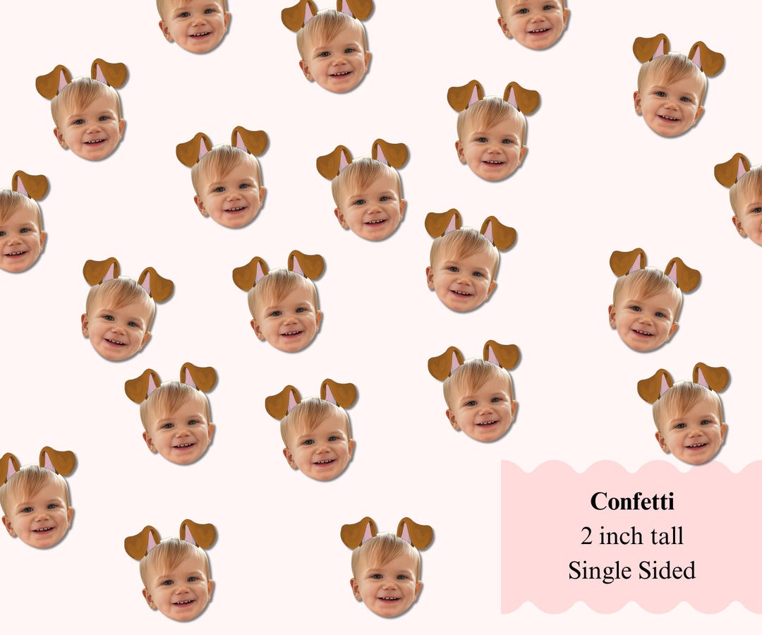 Puppy Confetti Customized With Face and Dog Ears- Custom , Party Favors ...