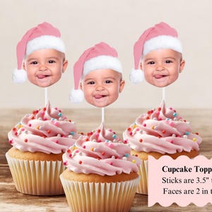 Santa Cupcake Toppers | Christmas Birthday Party | Oh What Fun It is to ...