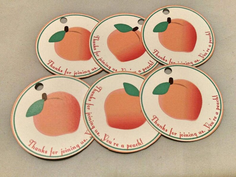 Peach Favor Tags set of 24 Sweet as a Peach | Etsy