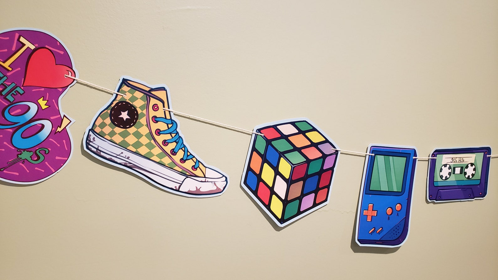 90s Theme Banner I Love the Nineties Garland Party - Etsy