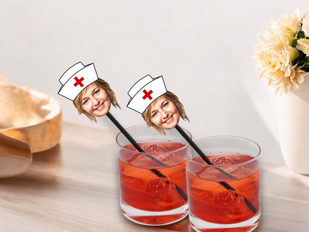 Nurse Drink Stirrers | Nursing Graduation Party Decorations | Face With ...