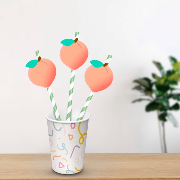 Peach Paper Straws - Etsy