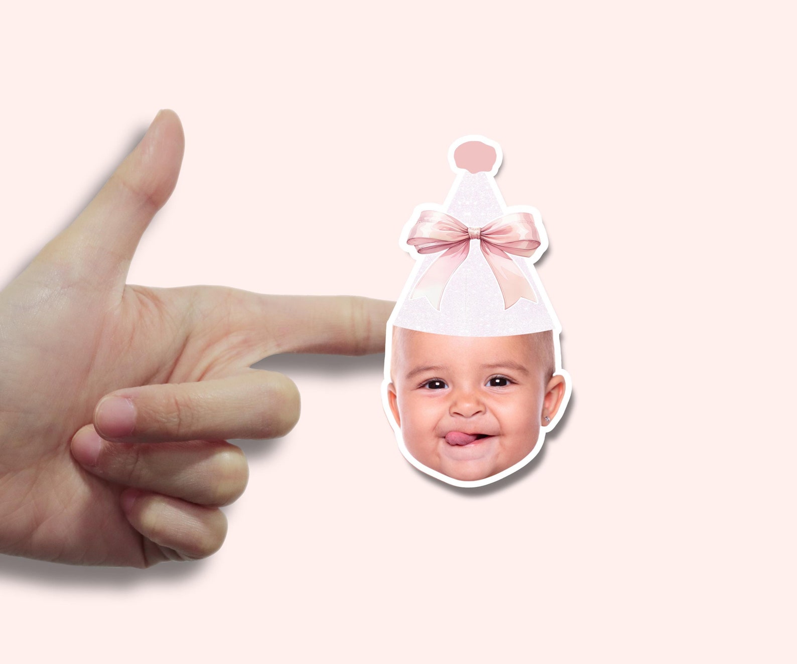 Pink Bow Confetti With Face | Coquette Pink Party Decorations | Face ...