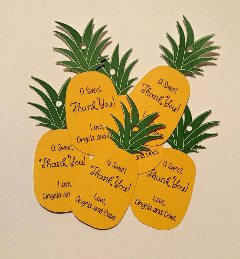 Pineapple Favor Tags set of 24 - Etsy