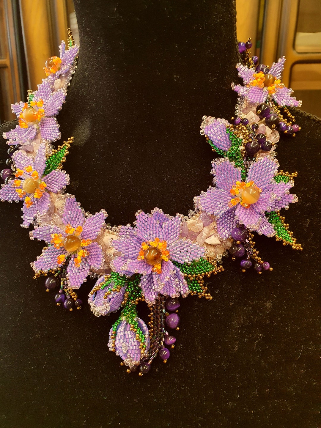 Spring Flower Necklace. Lilac Flower Handmade, Unique Jewellery ...