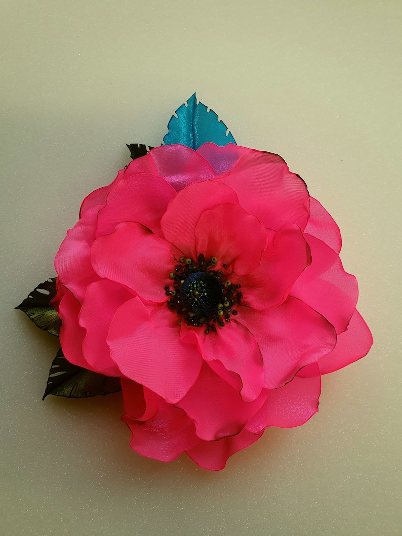 Handmade Big Satin Flower Brooch.peony.pansy. Rose.burgundy,purple,pink ...