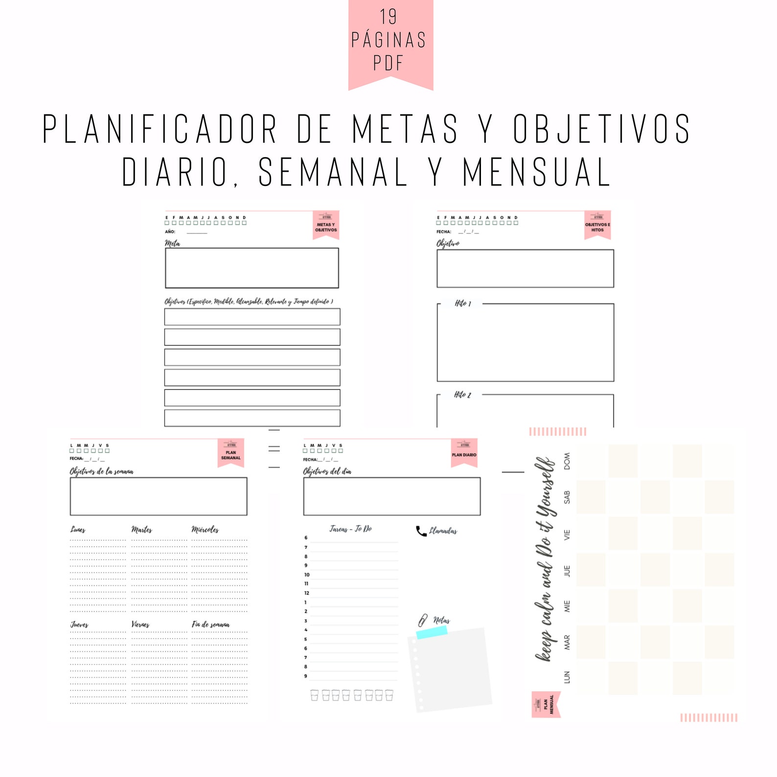 Planificador Imprimible, Calendario Imprimible 2020, Planificador De ...