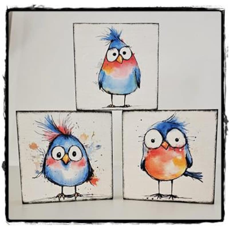 Whimsical Bird Wood Block - Etsy