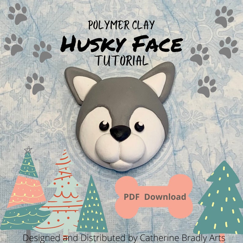 Polymer Clay Tutorial Husky Dog Face Guide How to Beginners Step by ...