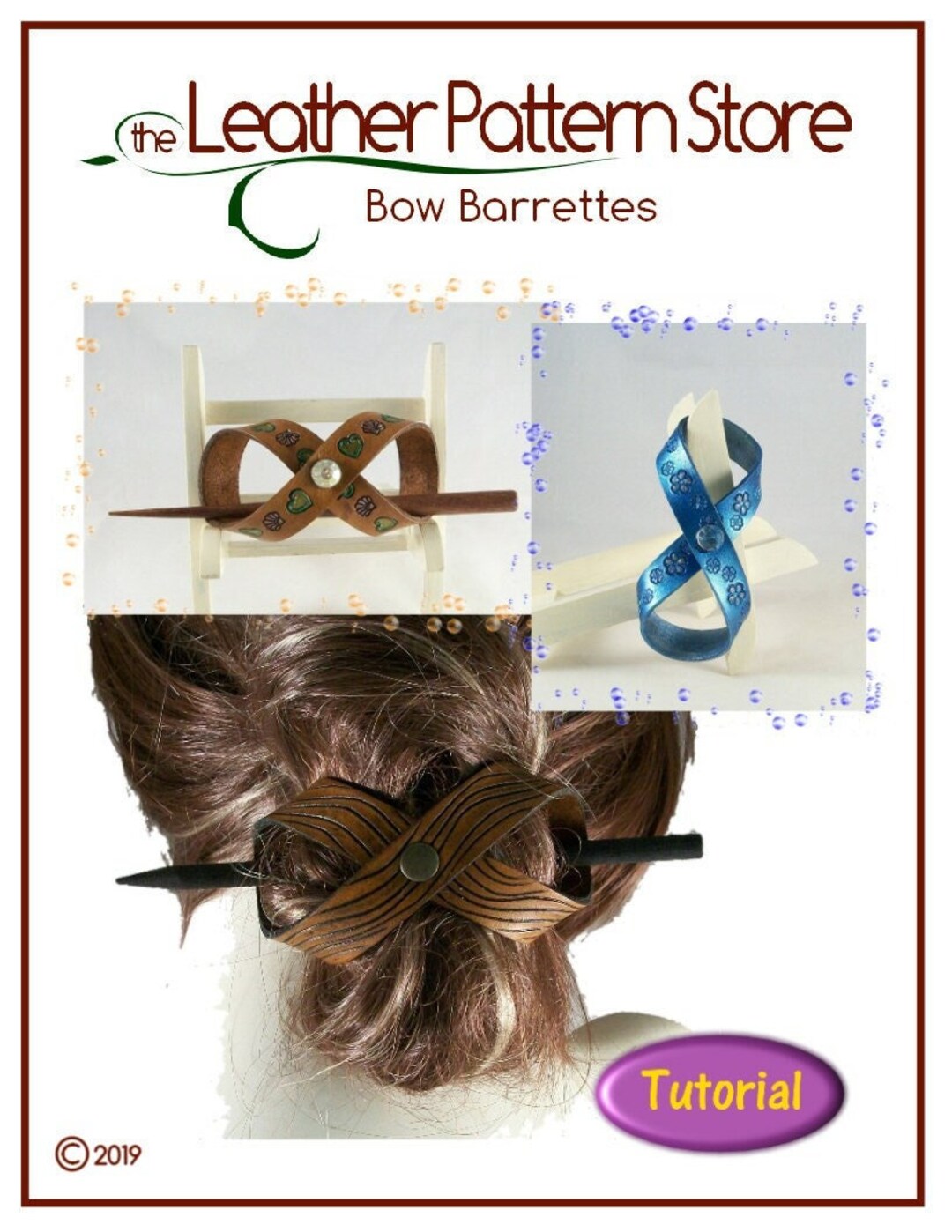TUTORIAL - Bow Barrettes - Stick Barrette Tutorial for Leather - PDF ...