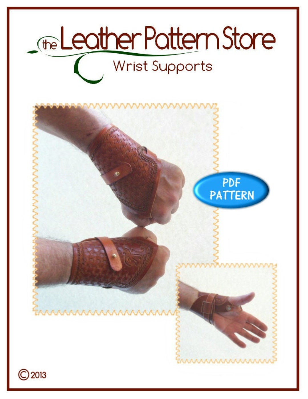 PATTERN - Wrist Support Pattern - Leathercraft Pattern - PDF Digital ...