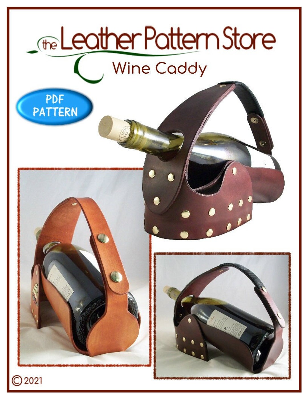 PATTERN - Wine Caddy - Leather Pattern - PDF Digital Download ONLY - Etsy