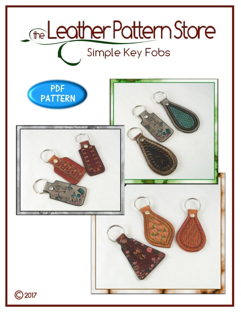 PATTERN Simple Key Fob Patterns for Leathercraft PDF - Etsy