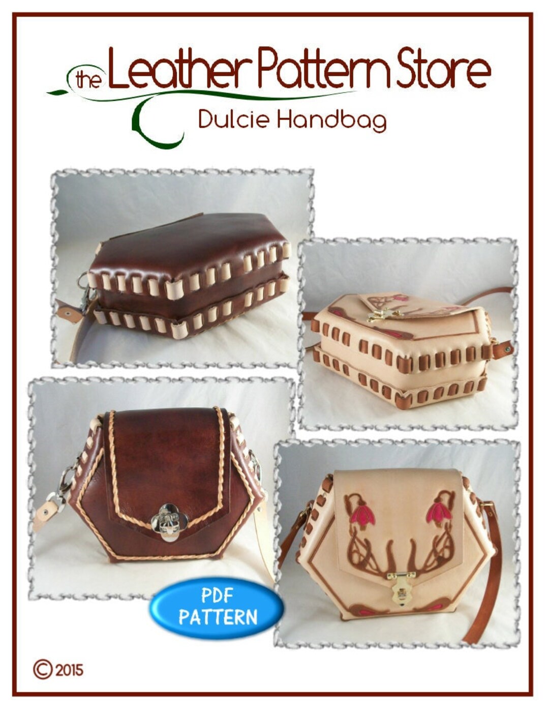 PATTERN - Dulcie Hexagon Handbag Leathercraft Pattern - Double Weaver ...