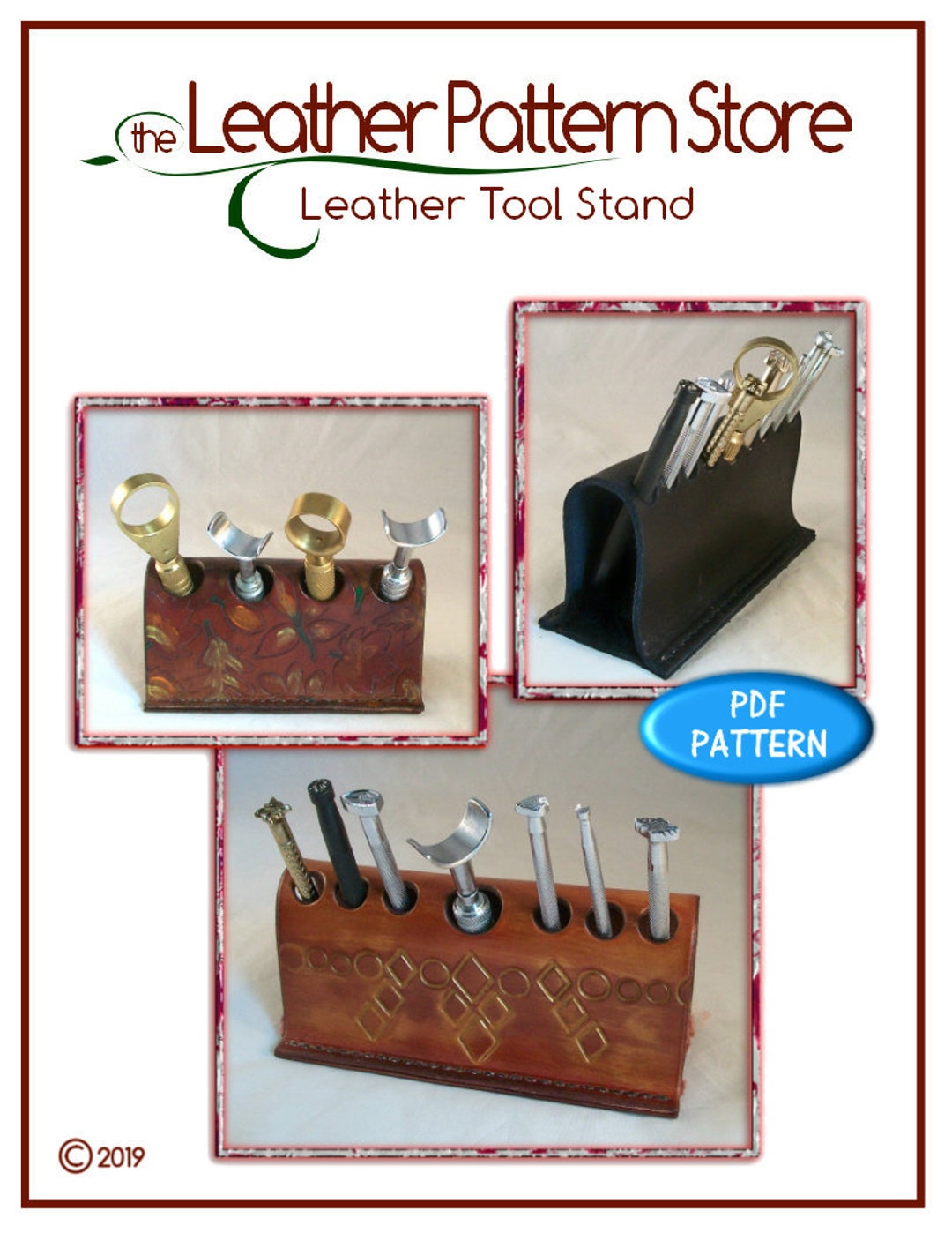 PATTERN - Leather Tool Stand Pattern - Leather Stand for Leathercraft ...