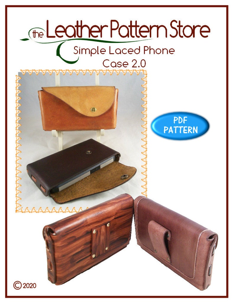 PATTERN- Simple Laced Phone Case 2.0 - Pattern for Leathercraft ...