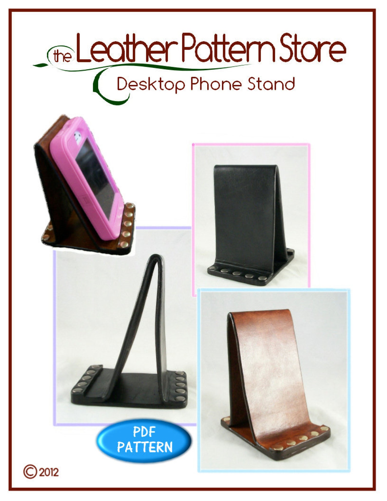 PATTERN Desktop Phone Stand Digital Leather Pattern PDF - Etsy