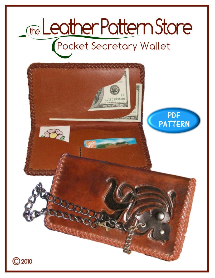 PATTERN Pocket Secretary Wallet pattern for leather - Etsy España