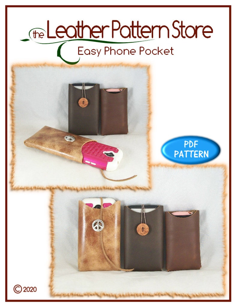 PATTERN Easy Phone Pocket Leathercraft Pattern Pattern for | Etsy