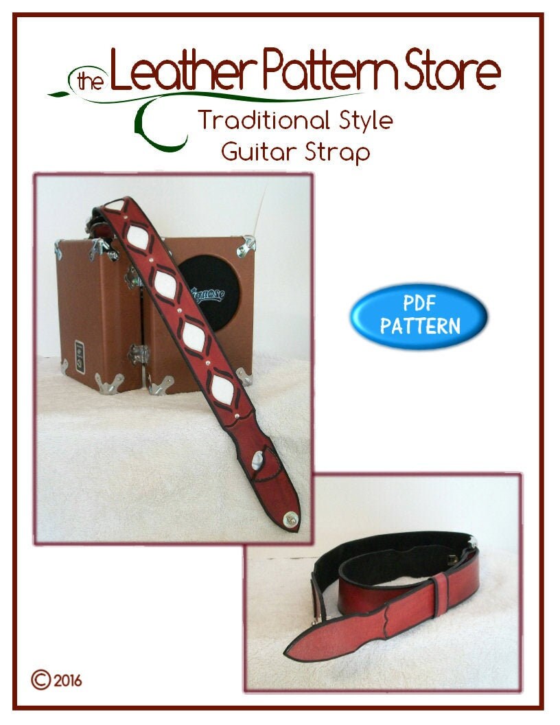 PATTERN Traditional Style Guitar Strap Leather Pattern PDF | Etsy