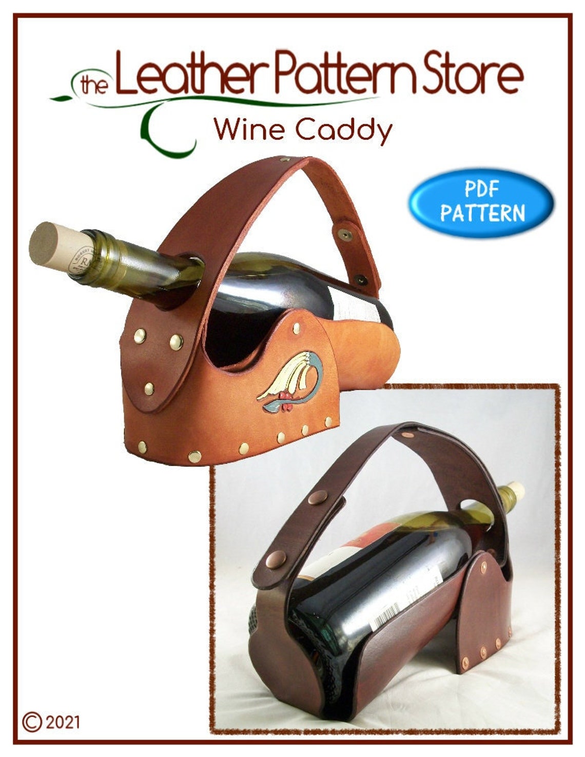 PATTERN - Wine Caddy - Leather Pattern - PDF Digital Download ONLY - Etsy