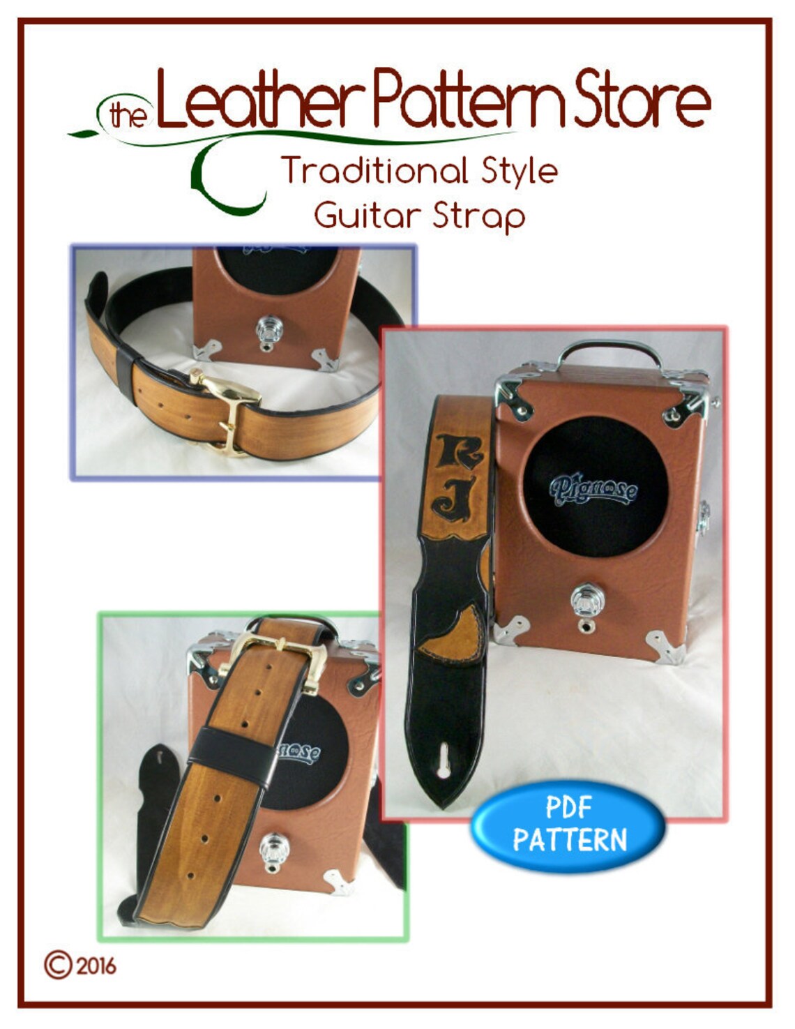 PATTERN Traditional Style Guitar Strap Leather Pattern PDF - Etsy