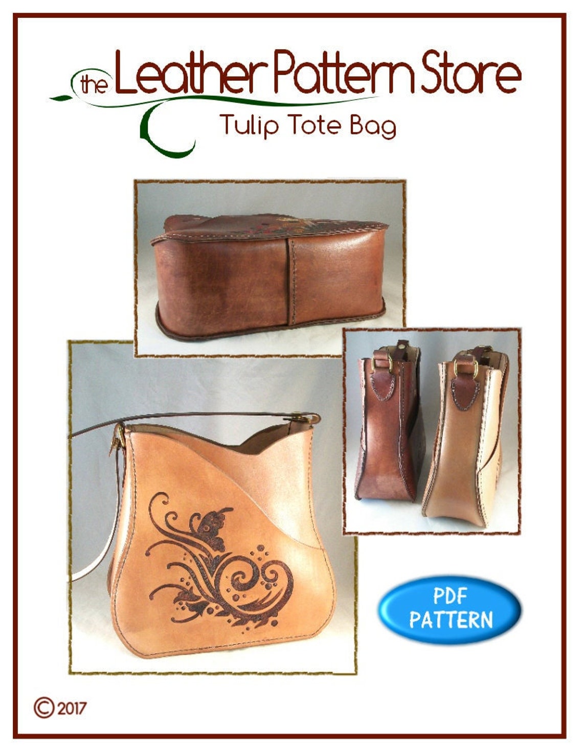 PATTERN Tulip Tote Bag Leather Pattern PDF Instant - Etsy