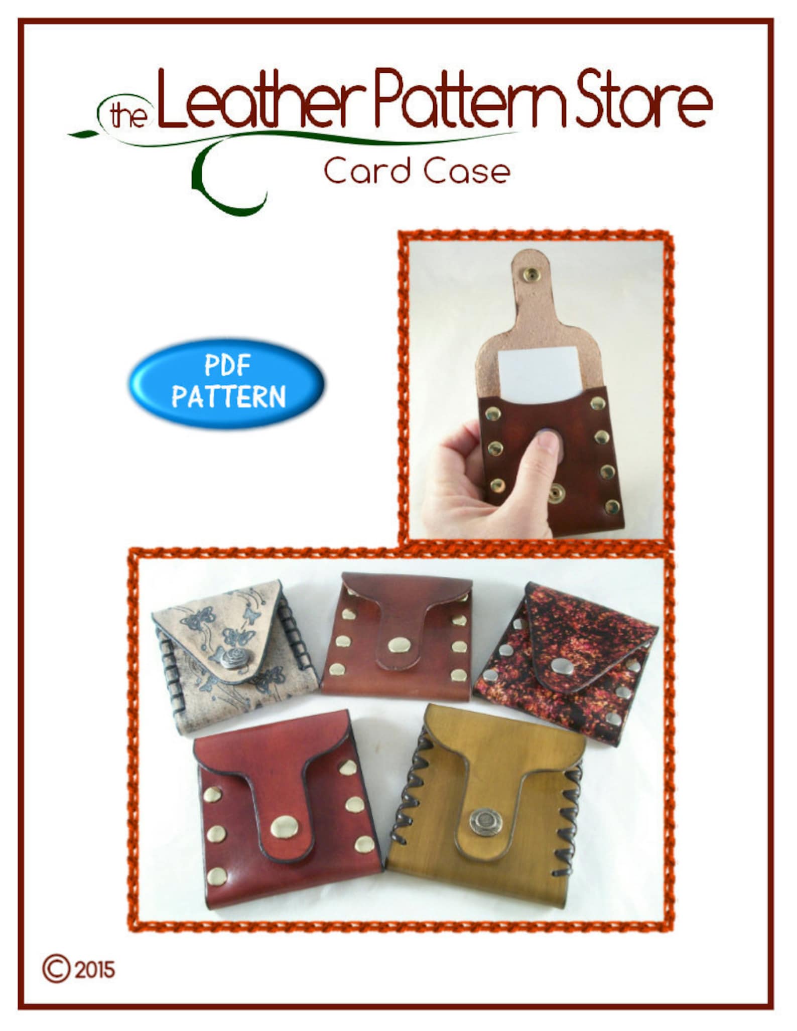 PATTERN Leather Pattern Card Case PDF Pattern Download - Etsy