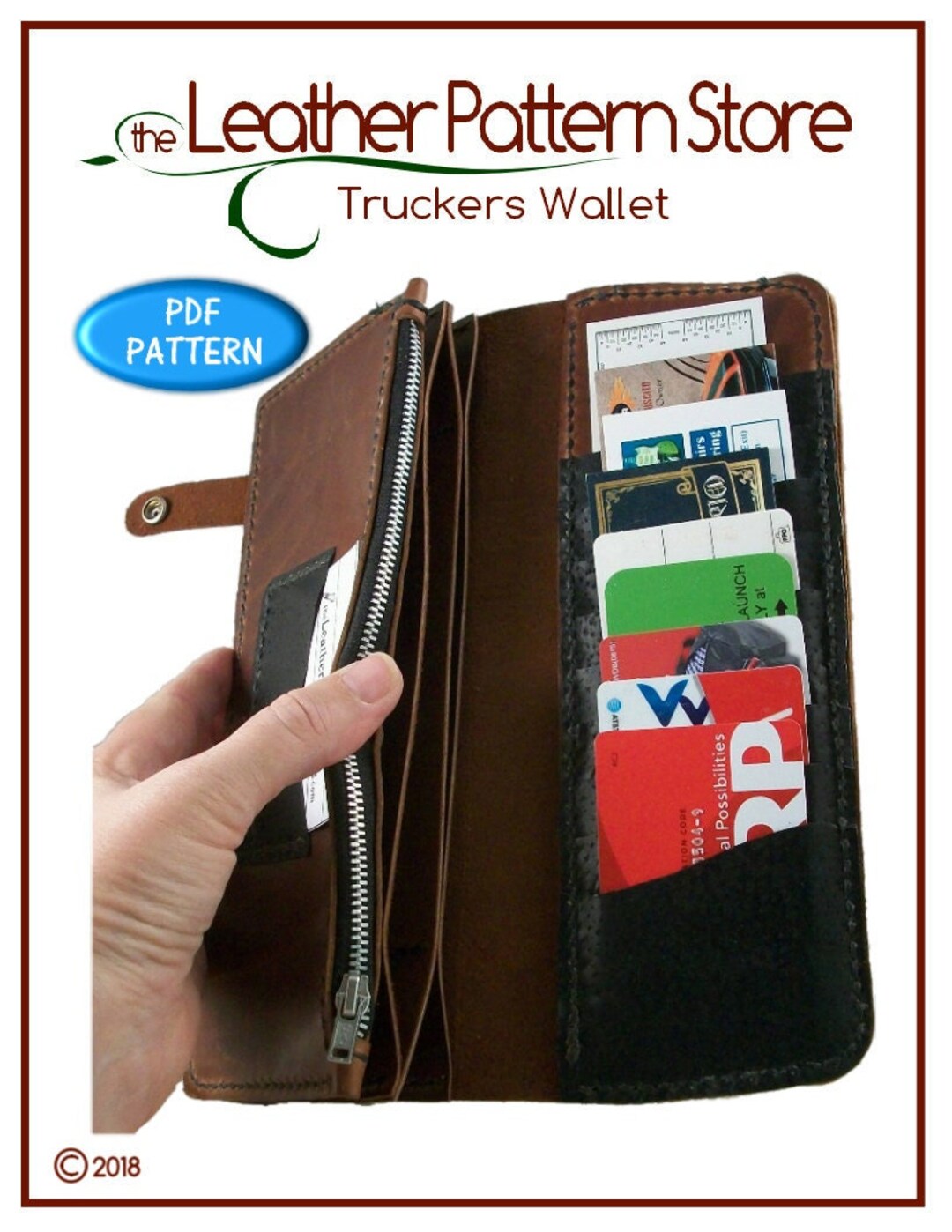 PATTERN - Truckers Wallet Pattern for Leather - Leathercraft Digital ...