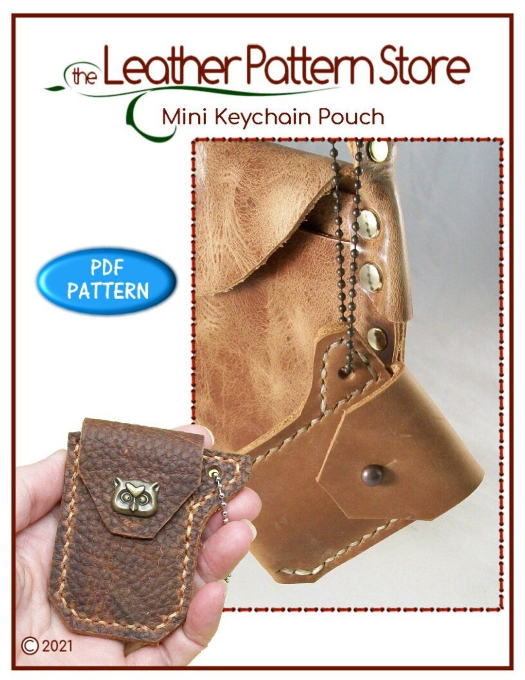 PATTERN - Mini Keychain Pouch - Leather Pattern - Pdf Download ONLY - Etsy