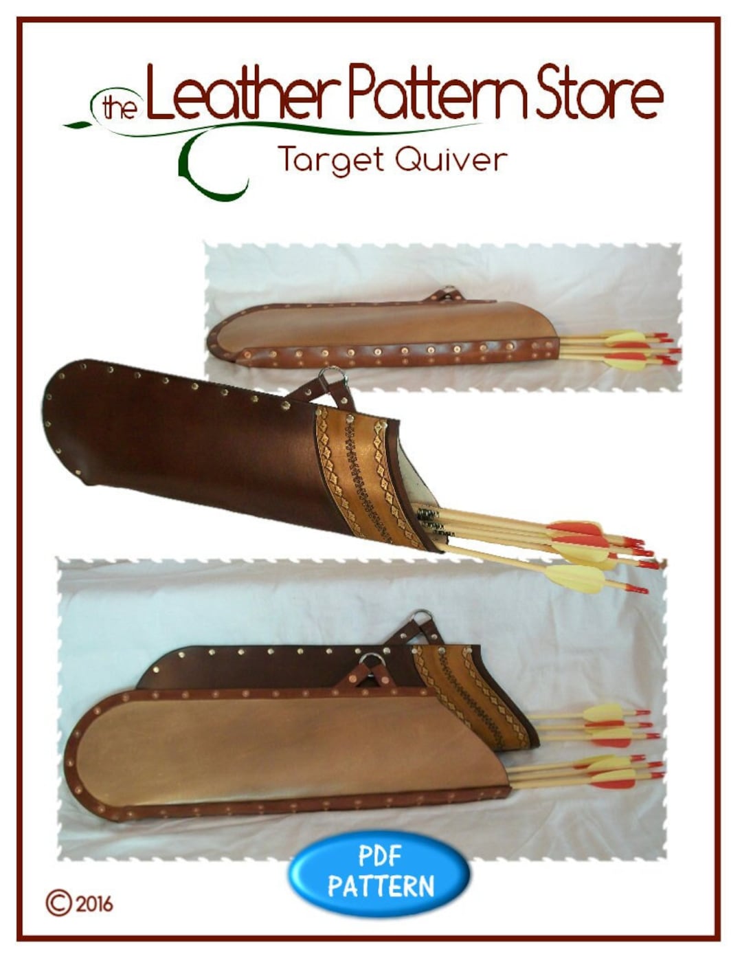 PATTERN - Archery Target Quiver Leathercraft Pattern - Quiver Pattern ...