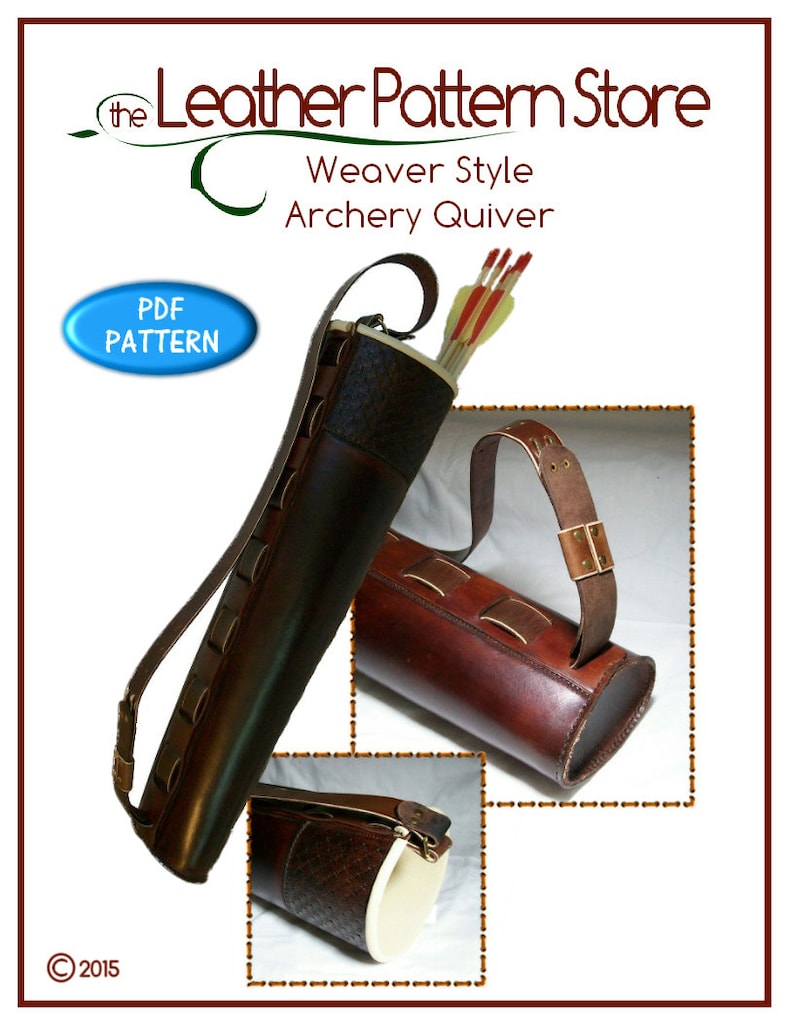 PATTERN - Archery Quiver - Weaver Style Pattern - PDF Leathercraft ...
