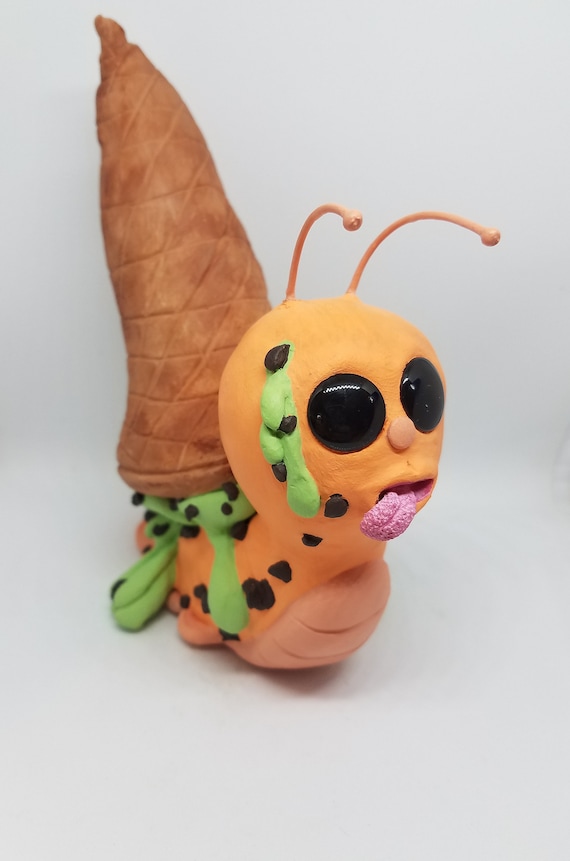 Sherbet the Ice Cream Covered Snail Snail Ice Cream Polymer - Etsy